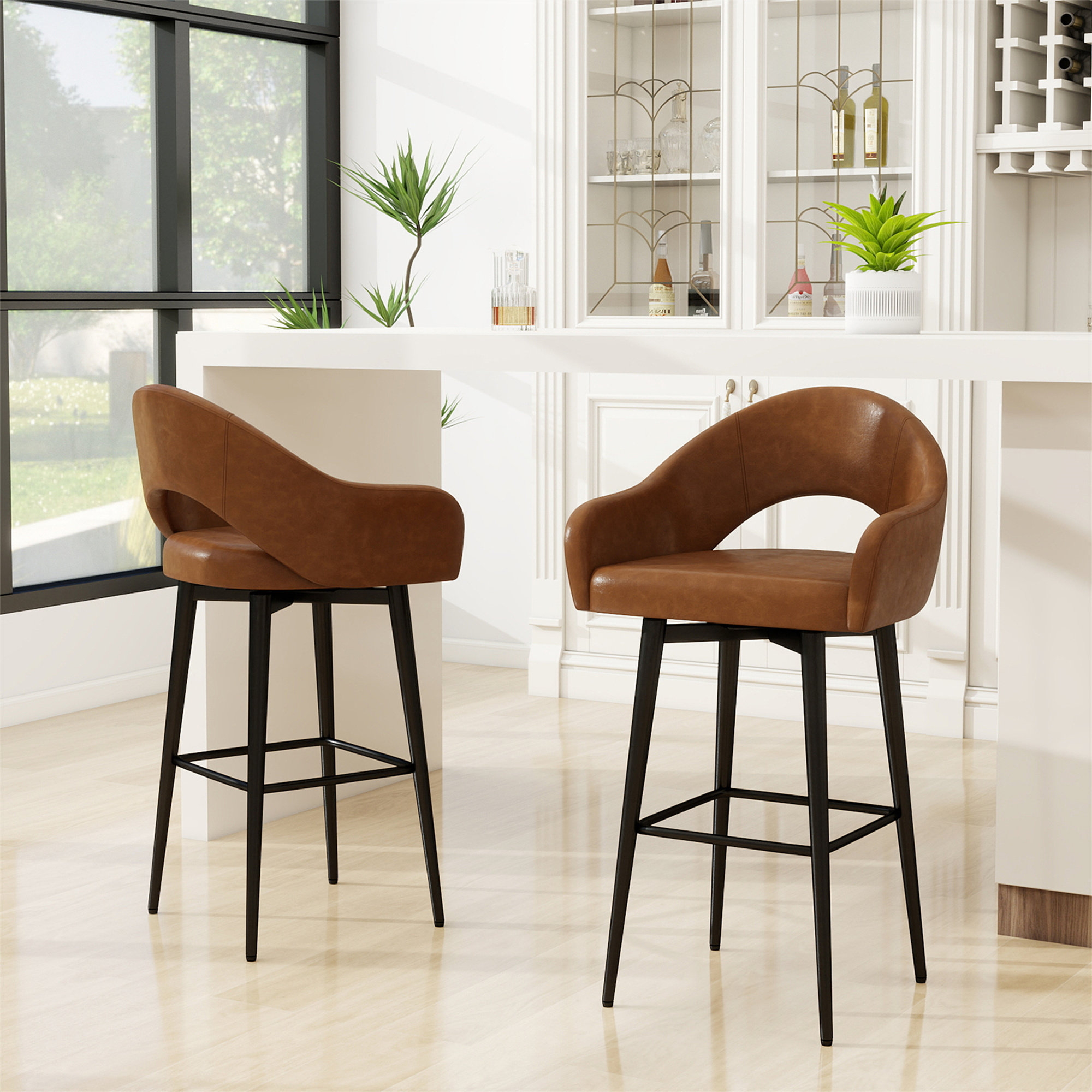Corrigan Studio® Corrigan Studio Swivel Bar Stool With Back & Reviews | Wayfair